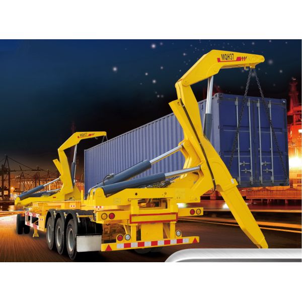 Quality 3 Axles Truck Crane 20Ft 40 Ft Type Container Carrier Side Loader Skeleton Semi for sale