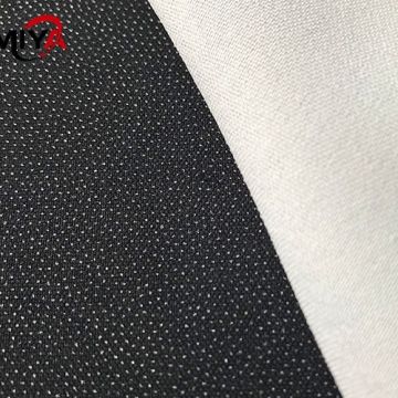 Quality Water Jet Plain Weaving Fusing Interlining Fabric PA Double Dot for sale