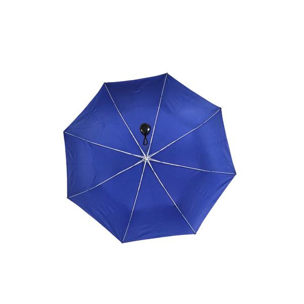 Quality Customized Blue Foldable Umbrella Super Light Pongee Fabric Aluminum Frame for sale