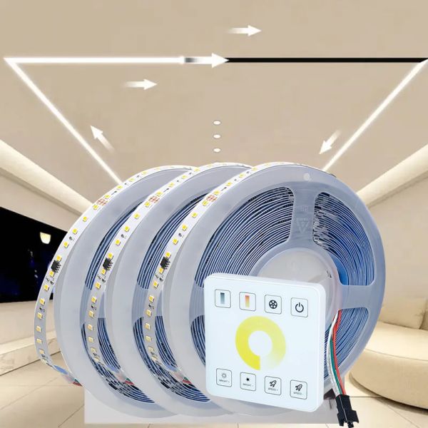 Quality 3- Running Water Flowing 12v24v 8mm 120leds 6500K White Electroplate SMD2835 Led Strip Light for sale