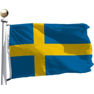 Quality 3x5Ft Sweden Flag Polyester Fabric With Two Plastic Hooks Outdoor And Indoor for sale
