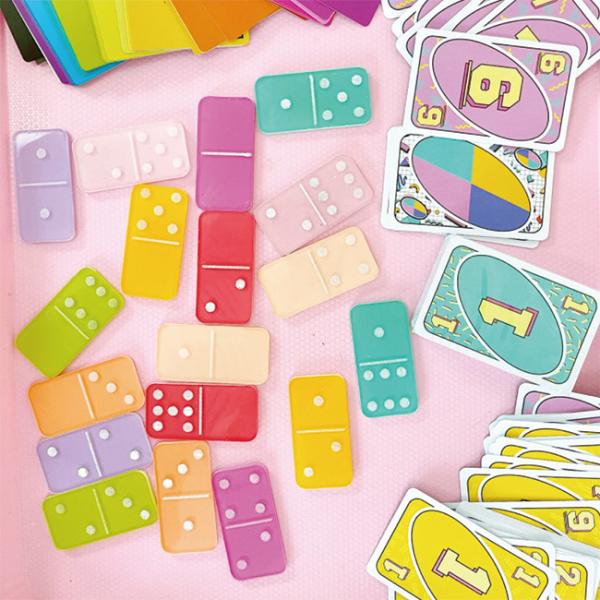 Quality 28 Pack Colored Acrylic Board Game Domino Blocks Play Set for sale