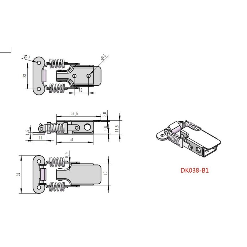 spring latch, spring loaded toggle latch, draw latch