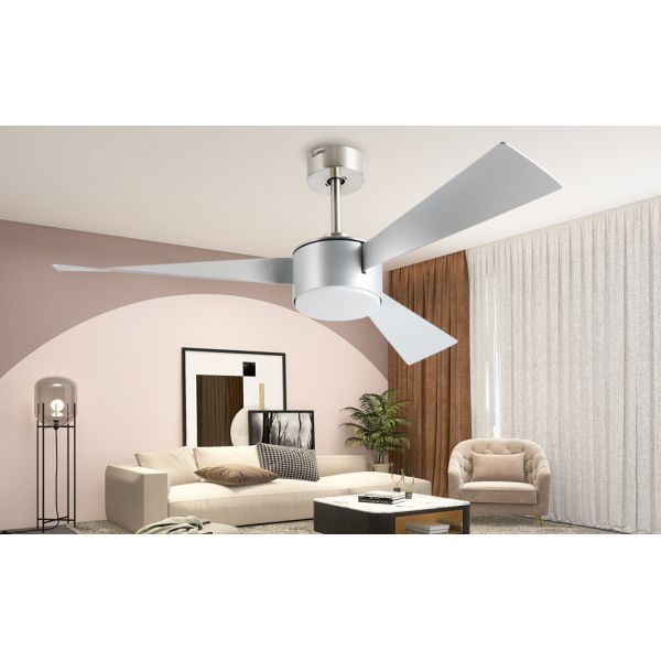 Quality 52 Inch Fashionable Silver Ceiling Fan Lighting With Remote Control for sale