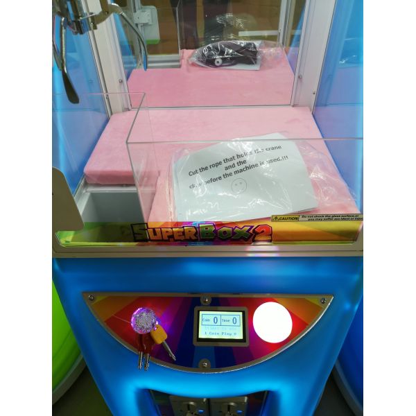 Quality Super box 2 toy claw machine catch dolls claw machine plush toy claw crane for sale