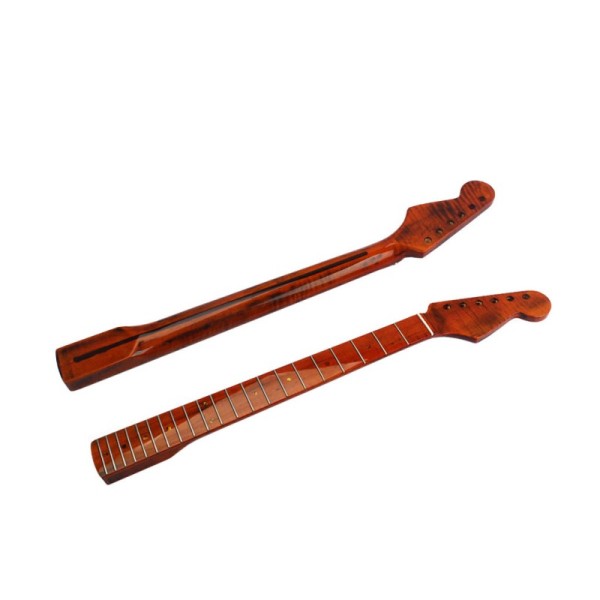 Quality Brown High Gloss  ST Electric Guitar Neck Tiger Flame Maple Fingerboard for sale