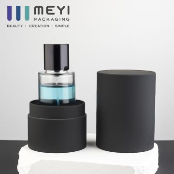 Quality Empty Cylinder Transparent Perfume Bottle Glass With Magnetic Cap 50 Ml With for sale
