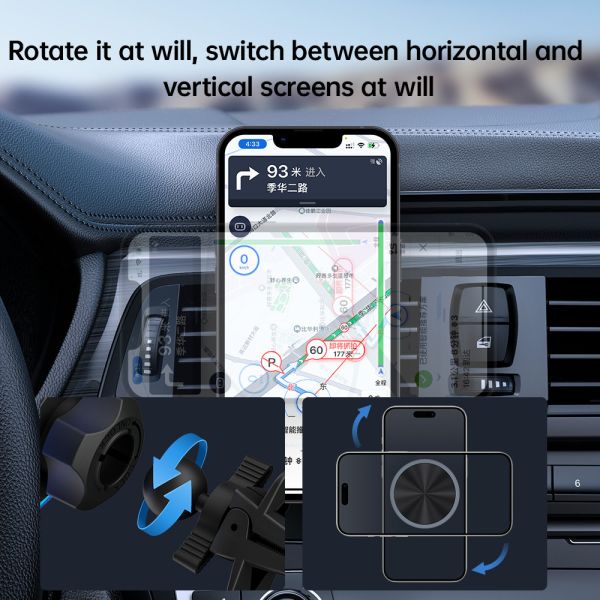 Quality Customized Wireless Car Magsafe Charger With Crystal Ambient Light Design for sale