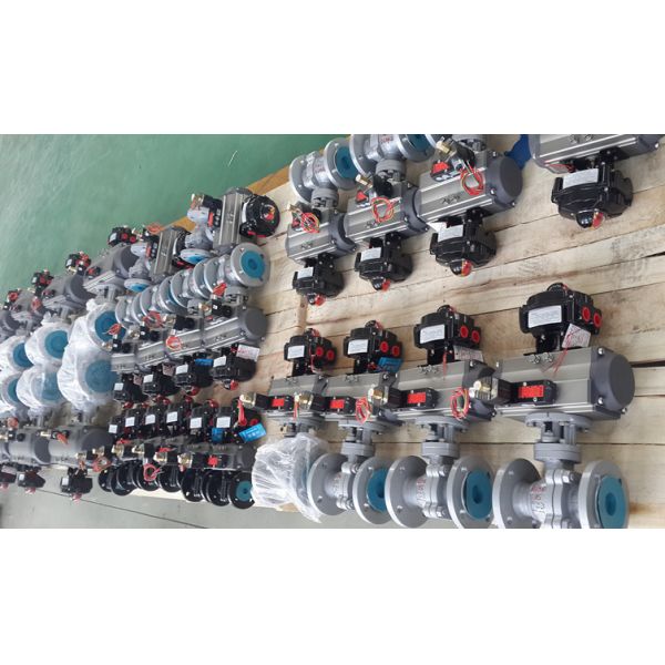 Quality 2-8bar 90 Degree Single Acting Pneumatic Actuator Ball Valve for sale