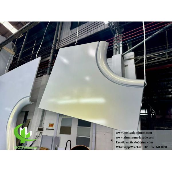 Quality Hyperbolic Aluminum Panels Double Curved Metal Facade Cladding with Powder for sale