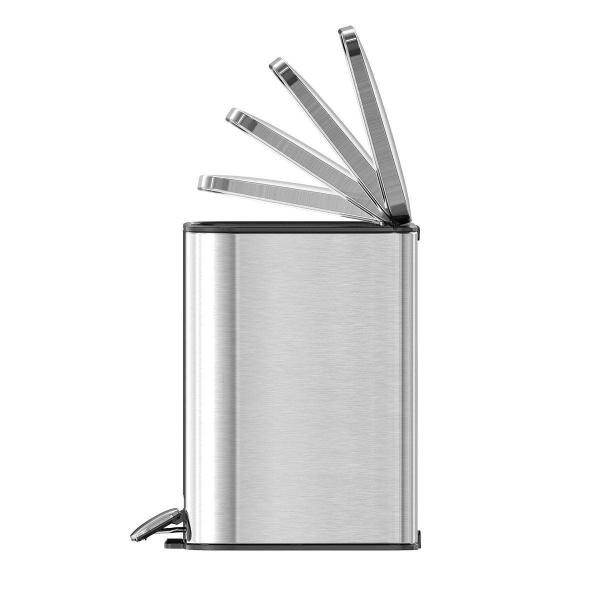Quality 28L SS Rectangular Pedal Trash Can Waste Bin With Rolling Cover Type for sale