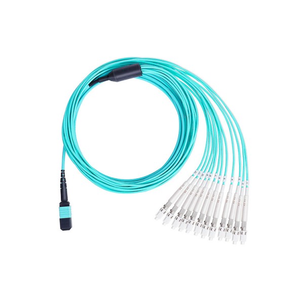 Quality LC UPC 12 Core MPO MTP Cable OM3 Mulit Mode Network Fiber Optical Patch Cord for sale
