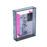 Quality 5''X 7'' Acrylic Photo Frame Square Acrylic Shadow Box Frame Wall Mounted Double for sale