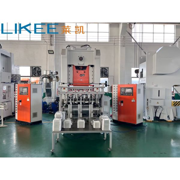 Quality Aluminum Foil Container Machine With 3 Lines Stacker T63 3 Cavity Pan Making for sale