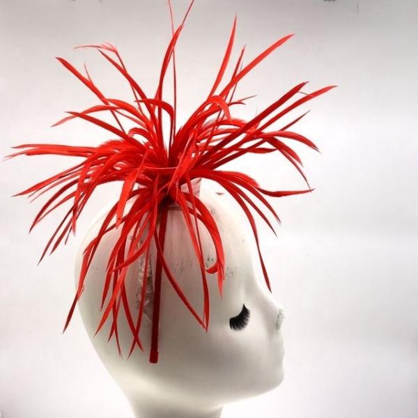 Quality Party Decoration Dyed Goose Biot Feather Flower Mount with Wire Accessory for sale