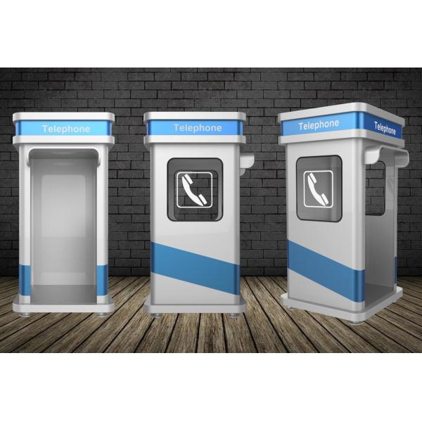 Quality Vandal Resistant Soundproof Phone Booth Robust Galvanised Metal Material Stand for sale