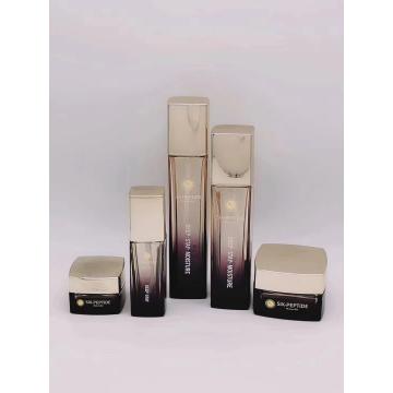 Square Glass Cosmetic Bottles Skincare Packaging Cream Bottles OEM Painting