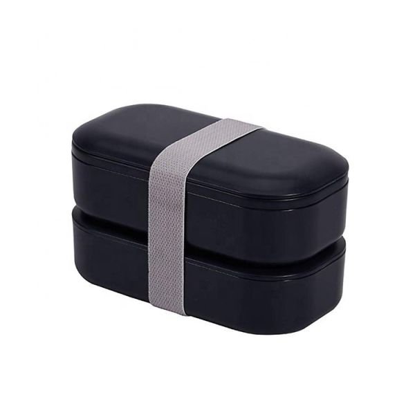 Quality 378g Stackable 2 Tier Custom BPA Free Leakproof Kids Bento Lunch Box Set with for sale