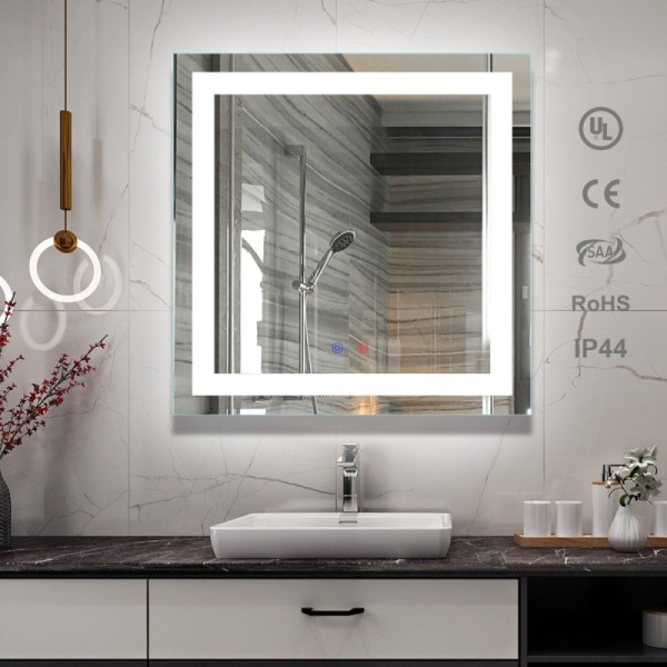 Quality Customized Wall Mounted LED Mirror 12V Smart LED Bathroom Mirror 3000K for sale
