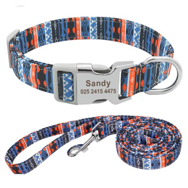 Quality Odm Oem Personalized Dog Collars And Leashes With Name Plate for sale