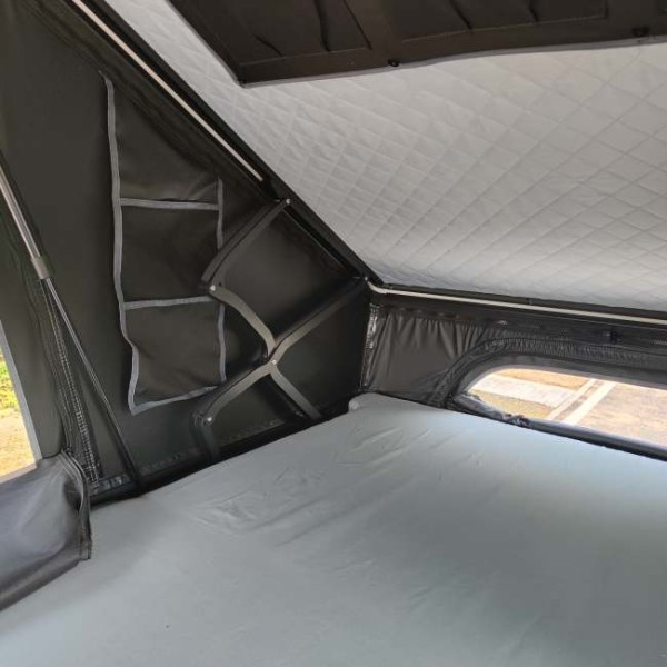 Quality Easy Setup Triangle Rooftop Tent Integrated LED Lighting Rooftop Camp For Car for sale