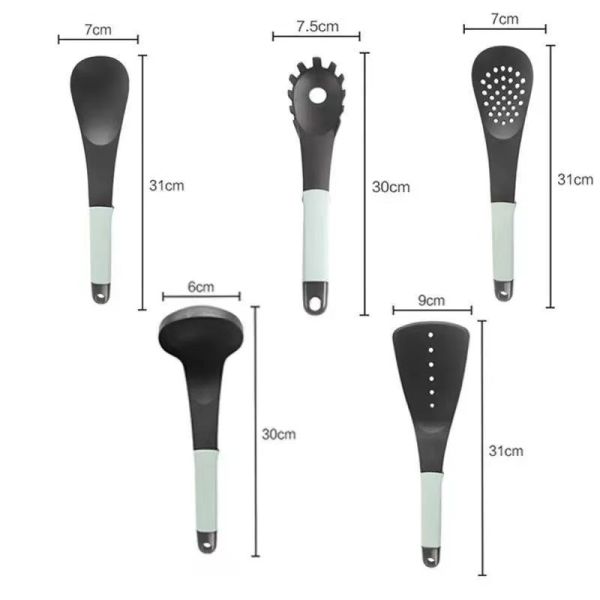 Quality Effortlessly Access Utensils with 6-Piece Nylon Set and Rotating Storage Stand for sale
