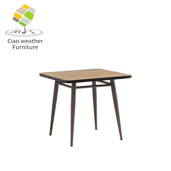 Quality Aluminum Frame Teak Square Table A Must-have for Outdoor Rattan/Wicker Furniture for sale