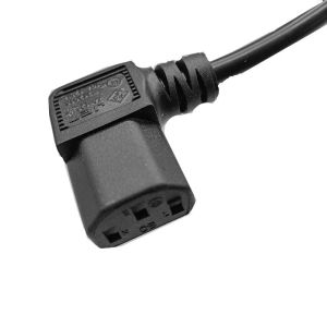 Quality UL 3 Pin Extension Power Cord 90 degree angle C13 7A 10A 125V JET Connector for sale