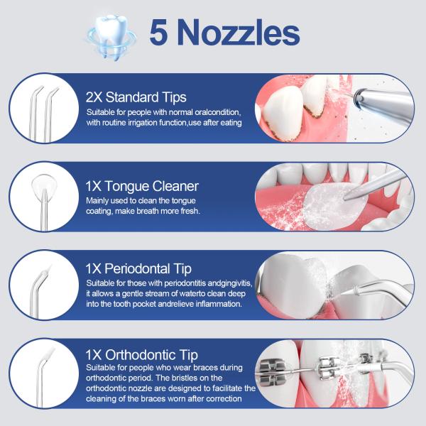 Quality OEM Dentist Recommended Water Flosser 5 Modes Cordless ABS Material for sale
