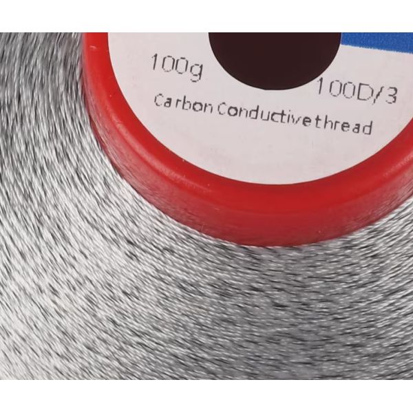 Quality 100D/3 Carbon Fiber Anti Static Thread Conductive Yarn Twisted Sewing for sale