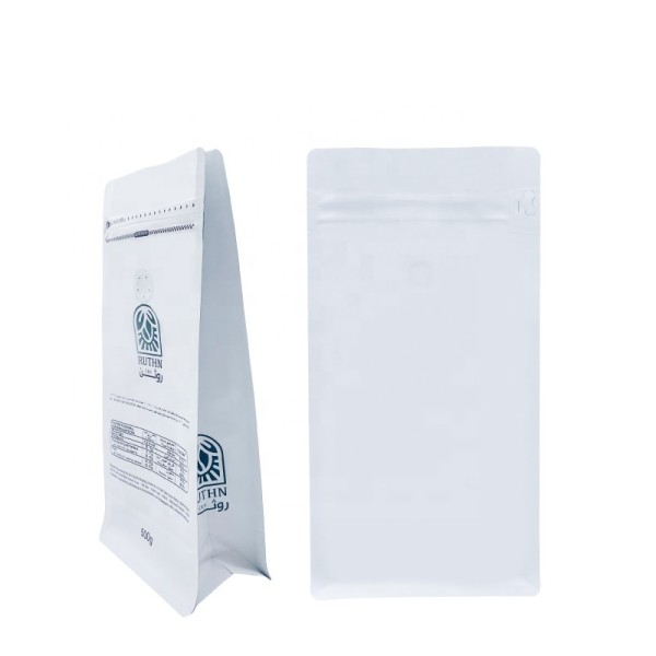 Quality Custom Order PE Plastic Biodegradable PET Food Packaging Bag Eight Side Seal Flat Bottom Pouch Easy Standing Design Dried Fruit Snack Bag for sale