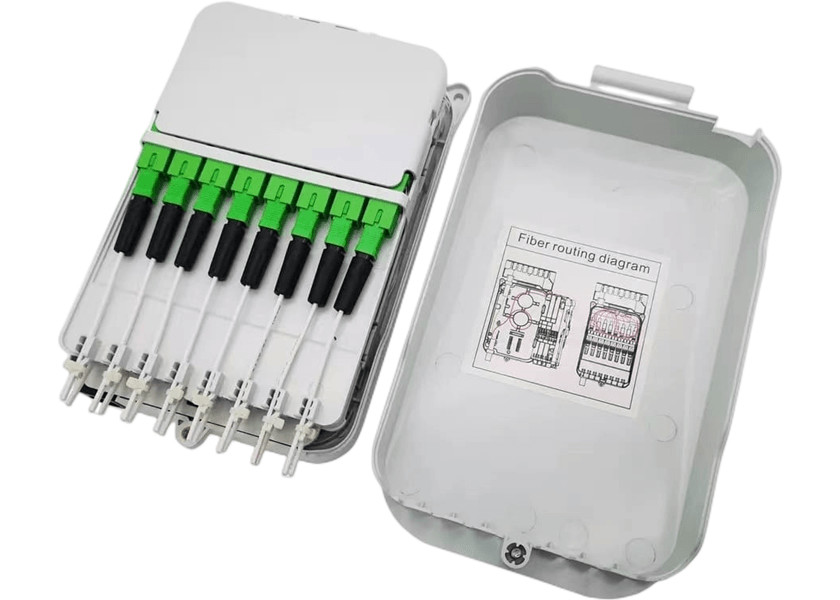 Quality 16Core Splitter FTTH Distribution Box UPC / APC Wall Mount Light Grey for sale