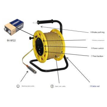 Quality Simplicity Well Borehole Water Level Meter 9v With Depth Sensor for sale
