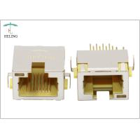 Quality Tab Up Shielded Overhangs RJ45 Board Mount Connector Through Hole PCB Mounting for sale