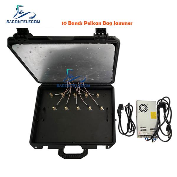 Quality Adjustable Luggage Manpack Jammer 5G 10 Bands Rj485 90w for sale