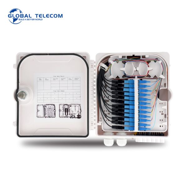 Quality ODP Outdoor Fiber Optic Distribution Box 12 Ports Wall / Pole Mounted for sale