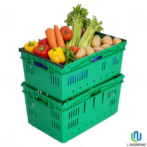 Quality 48L Nestable Plastic Crates , Stackable Plastic Harvest Crates for sale