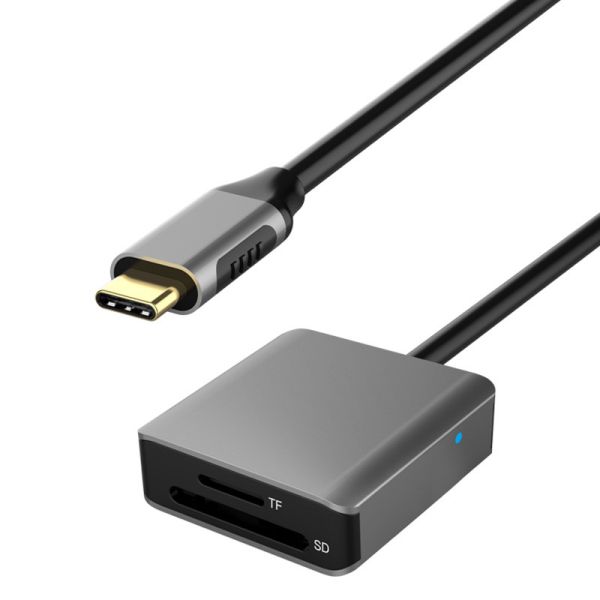 Quality Type C USB3.2 Gen 1 2 In 1 Multi Card Reader With 20CM USB C Extension Cable for sale