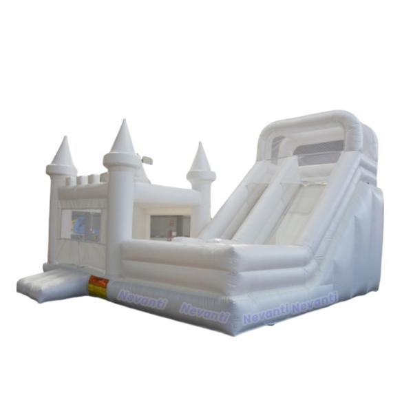 Quality 2024 Design White Mini Inflatable Bouncy Castle Combo Bounce with Custom Logo Printed for sale