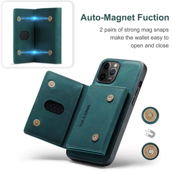 Quality Khaki Magnetic Card Holder Wallet Mobile Phone Cases for iPhone 11 12 13 14 15 for sale
