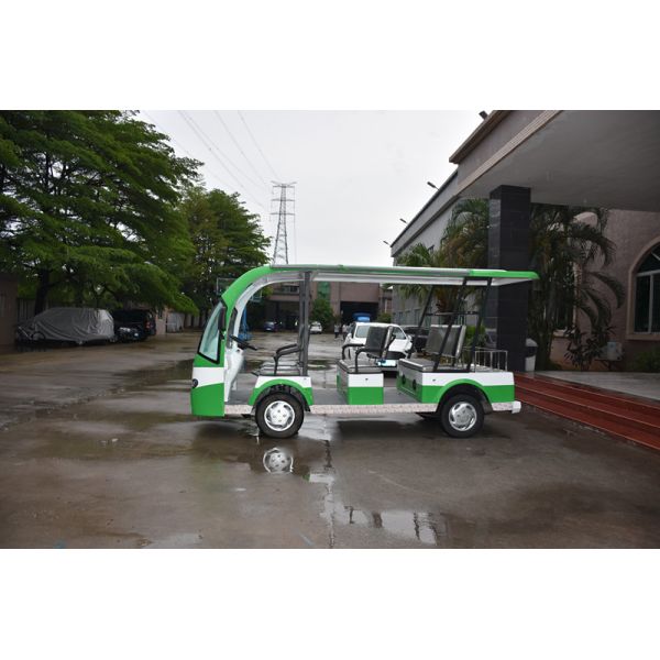 Quality 8 Passengers Mini Electric Sightseeing Car With Rear Small Package Box for sale
