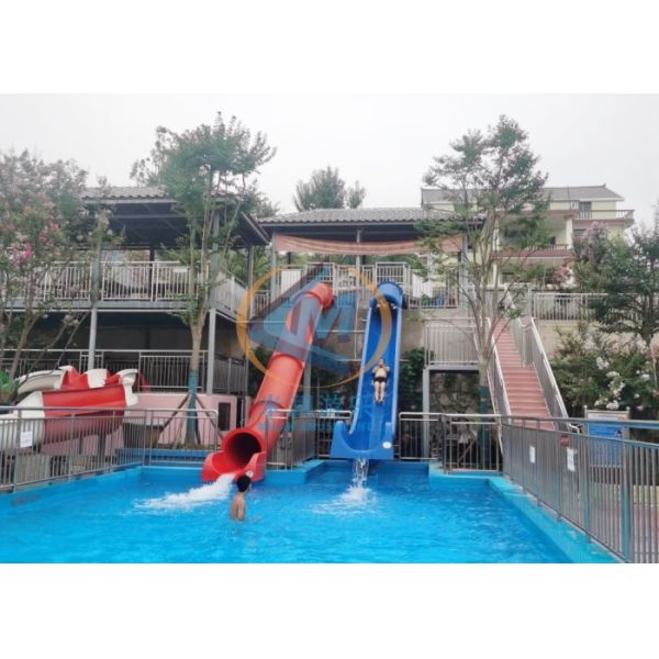 Quality Straight Feature Fiberglass Pool Slide Anti Aging With Hot Dipped Galvanized Steel for sale