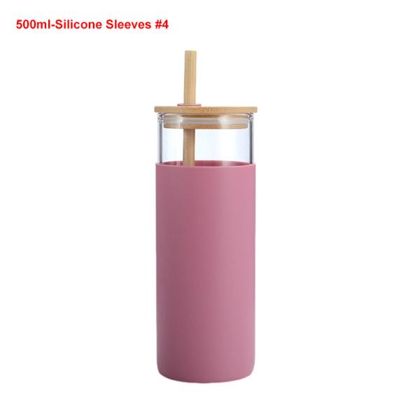 Quality Customised Transparent 500ML Glass Tumbler Reusable Glass Water Bottle With for sale