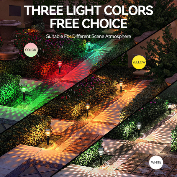 Quality Tri color changing light and solar lawn light, courtyard garden path decorative for sale