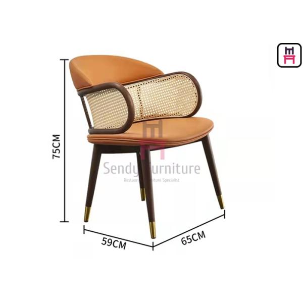 Quality Rattan Canework Backrest Upholstered Dining Chair 0.38cbm for sale