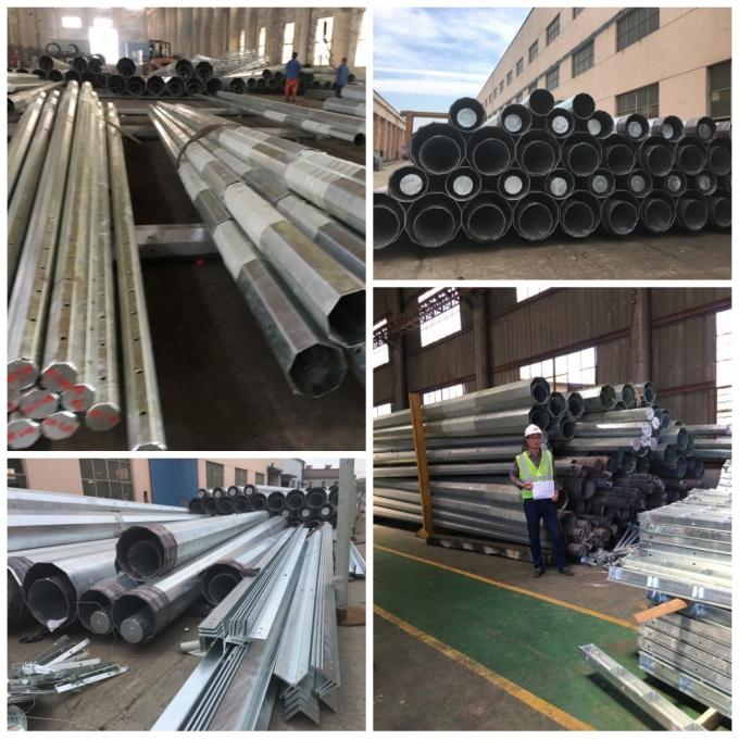 Hot Dip Galvanized 450daN 13m Conical Electrical Power Steel Utility Pole 0