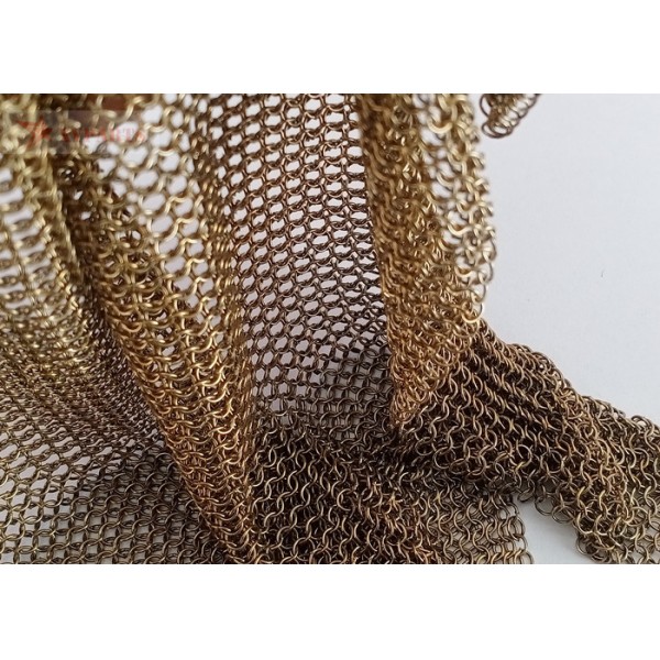Quality Brass Color Chainmail Mesh Curtain Interior Space Decoration 0.53MM 3.81MM for sale