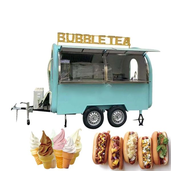 Quality Customized Fully Equipped Food Truck Concession Bubble Tea Coffee Food Trailers for sale