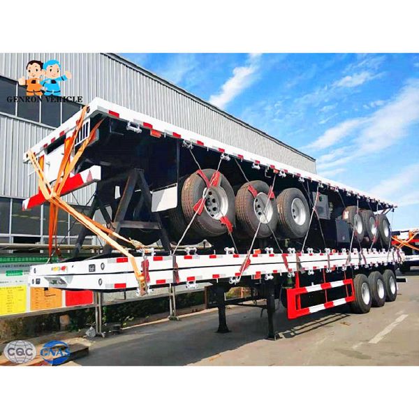 Quality Freight Transport Flatdeck 40ft Shipping Container Truck Trailer for sale