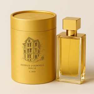 Quality Textured Paper Luxury Perfume Cylinder Box Gold Foil Stamping Round Paper Tube for sale